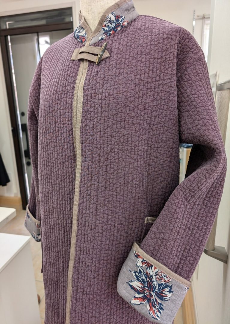 深紫のヌビでコート - 相生市の服地販売と洋裁教室「fil」